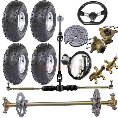 29" Rear Axle Kit Wheel Hub 4.10-6 13x5-6 Tire Sprocket Brake for 4 ...