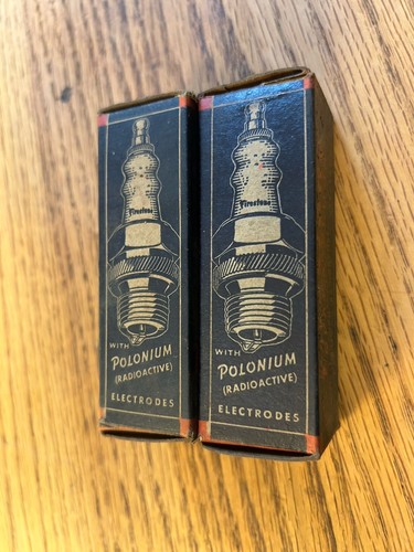 2 Vintage Firestone PINK E-100F Polonium Radioactive Spark Plugs, NOS ...