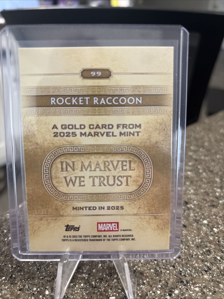 2025 Topps Marvel Mint SDCC Rocket Raccoon Gold Mint Card | eBay