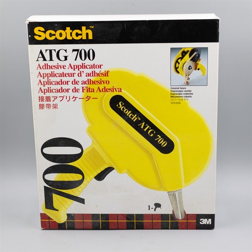 Scotch ATG 700 3M Adhesive Applicator Tape Gun Dispenser Yellow Vintage ...