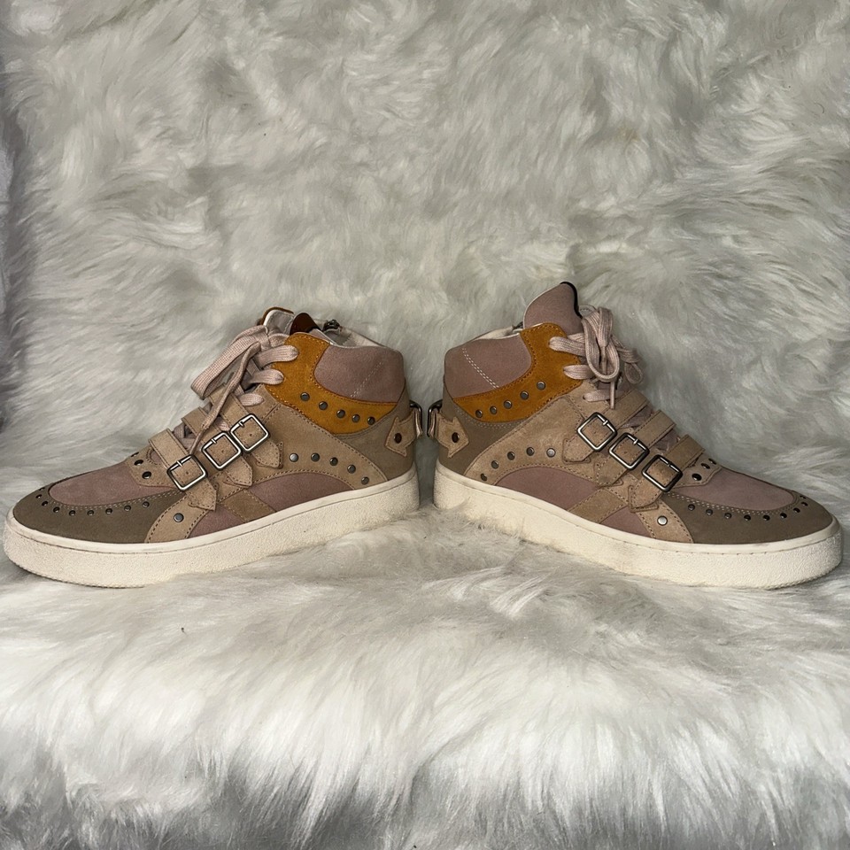 Coach C219 Women's High Top Blush Colors Suede Sneakers Size: 7.5B | eBay