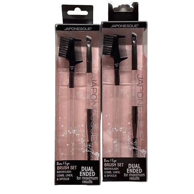 Japonesque Eyebrow & Eye Dual Ended Makeup Brush Set, 2 Piece Lot Of 2 ...