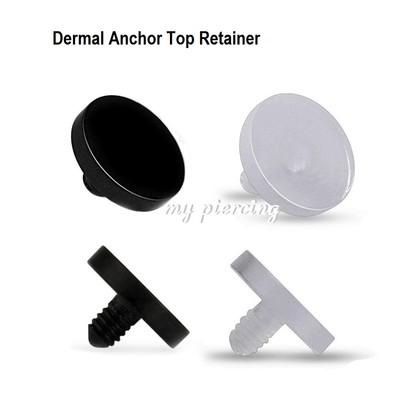 2pcs. 14G 4mm Flat Disc Acrylic Internally Threaded Dermal Anchor Top ...