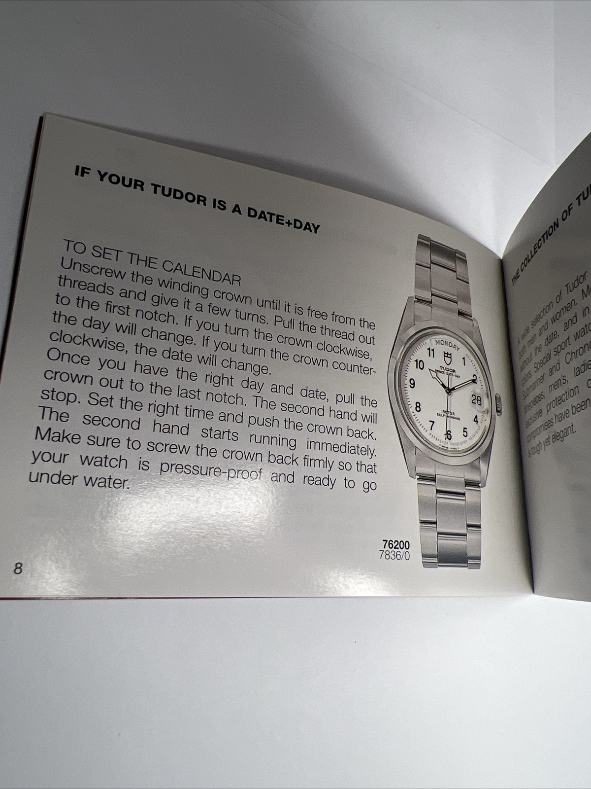 Tudor Watch Collection Booklet Manual w/ Tiger Woods Tudor Chronograph ...