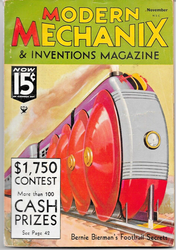 MODERN MECHANIX AND INVENTIONS V. 15, #1 (Nov. 1935) Bierman's Football ...
