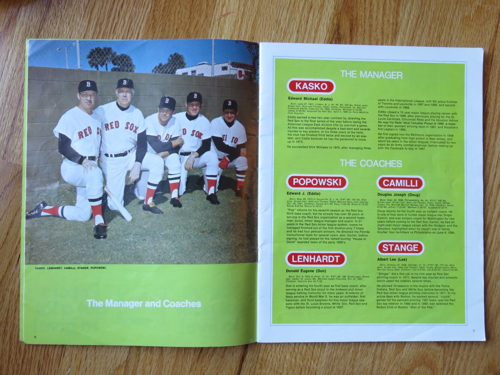 1973 BOSTON RED SOX 2nd Yearbook CARL YASTRZEMSKI CARLTON FISK DWIGHT ...