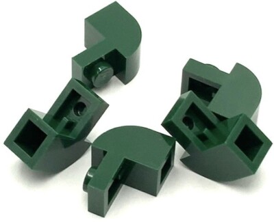 Lego 5 New Dark Green Slope Sloped Curved 2 x 1 x 1 1/3 w/ Recessed ...