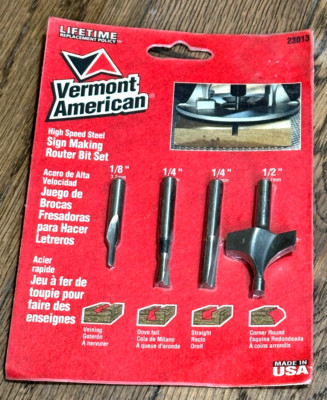 🇺🇸 NEW Vermont American SIGN MAKING Router Bit Blade Set Lot HSS USA ...
