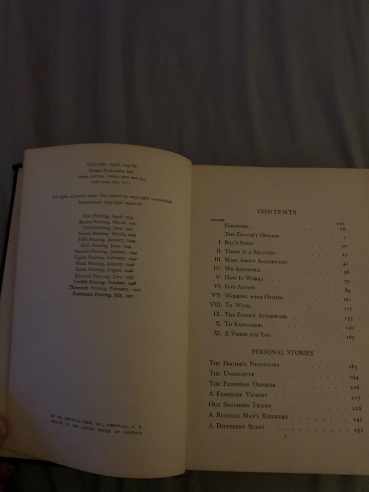 AA Big Book 1st Edition 14th Printing 1951 | eBay