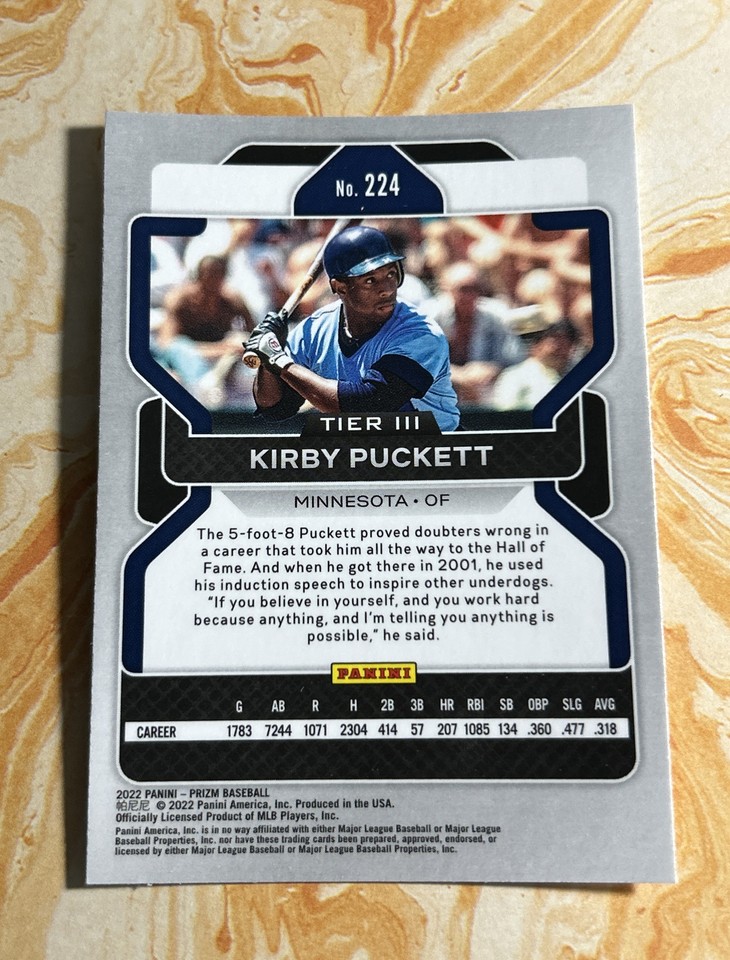 2022 Prizm Baseball Tier III Base #224 Kirby Puckett - Minnesota Twins ...