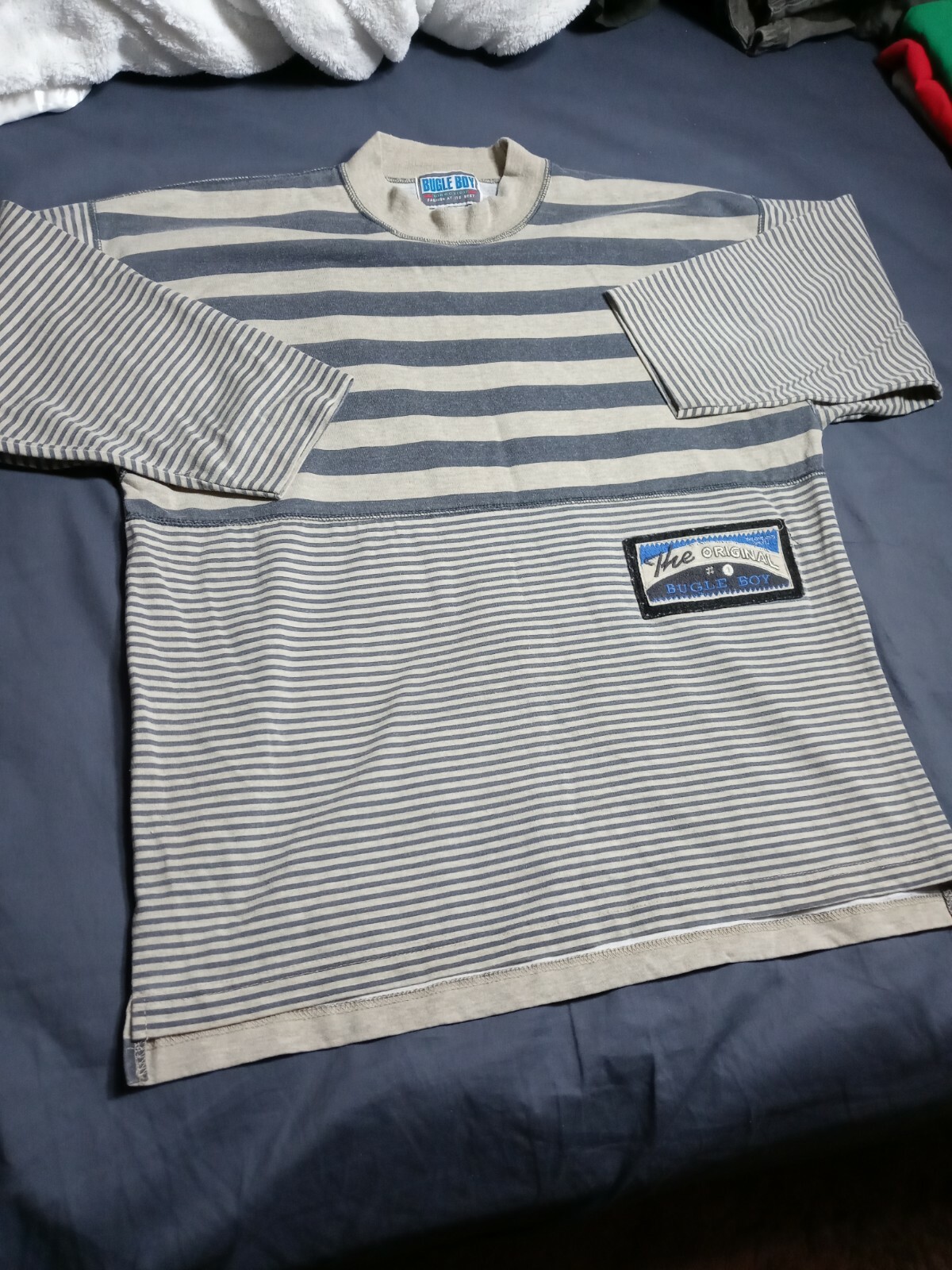 Vintage BUGLE BOY striped t shirt 70s 80s 90s Medium Large jersey ...