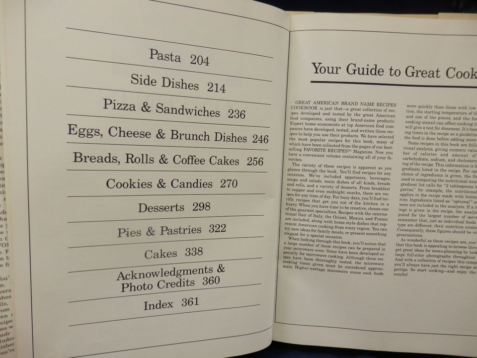 Great American Brand Name Cookbook recipes cook book hard cover vintage ...