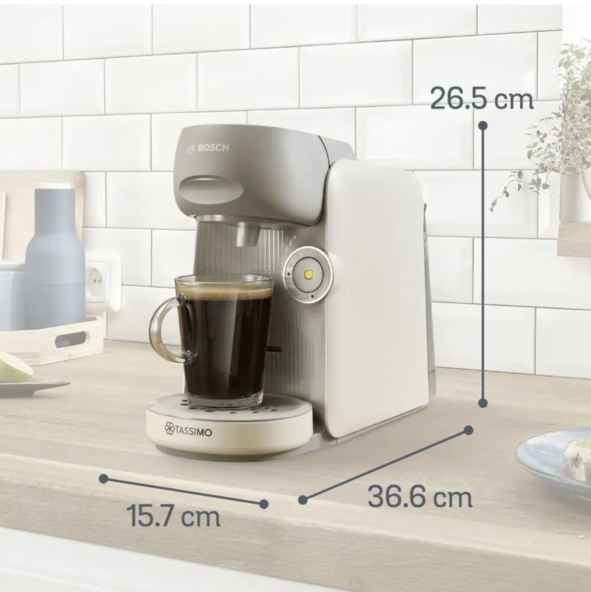 Tassimo by Bosch TAS16B7GB Finesse Pod Coffee Machine 1400 Watt Cream ...