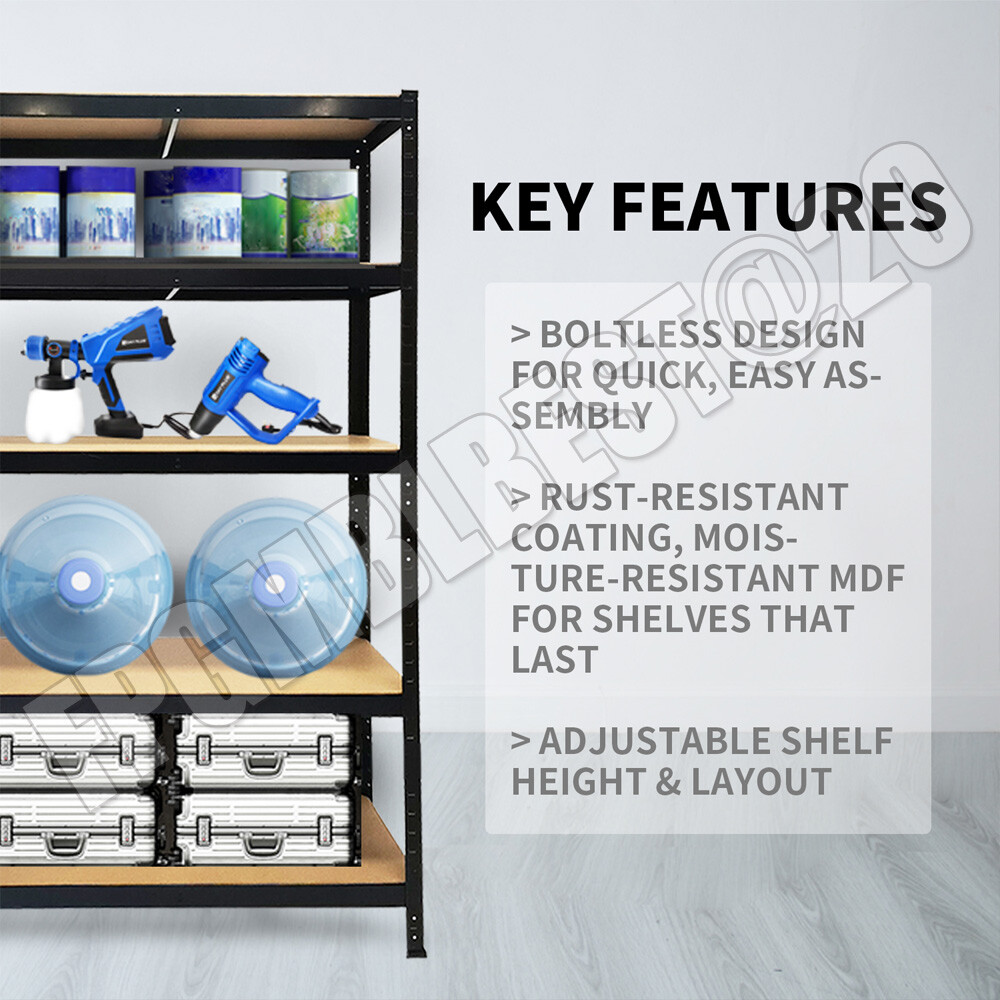 Muscle Rack Shelf Garage Steel Metal Storage 5 Level Adjustable Shelves ...