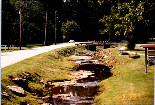 Found Photo - 90s - Creek Runs Through Middle Of A Small Rural ...