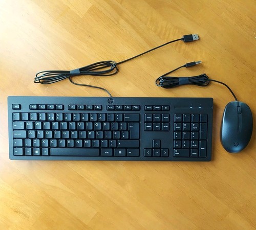 HP 125 Wired Keyboard and Mouse Bundle Black New Open Box | eBay UK