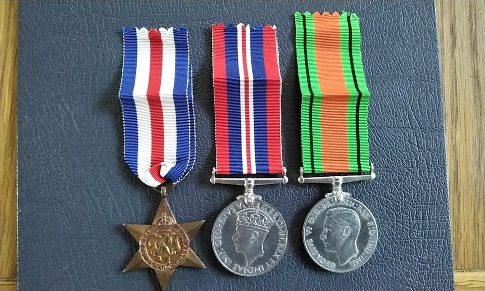 Genuine WW2 RAF post D Day war medals to R Griffiths with issue box ...
