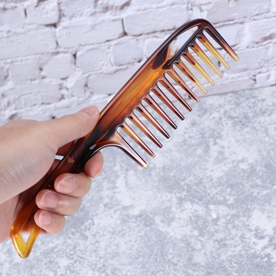 2 Pieces Large Tooth Comb Styling for Texturizing Hair with Handle ...