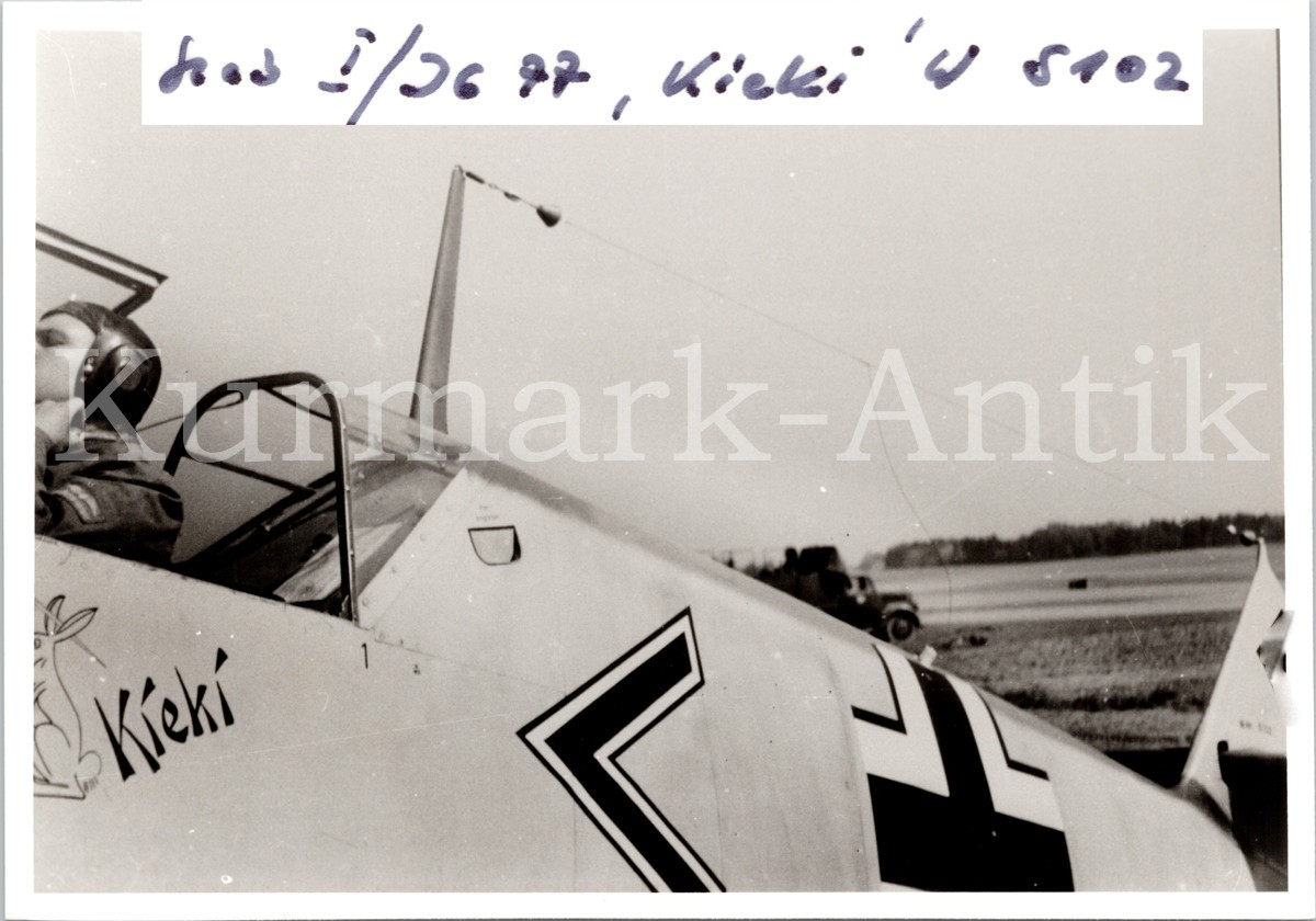 A133 Foto Wehrmacht Archiv Repro Luftwaffe Flugzeug Me109 JG77 Emblem ...