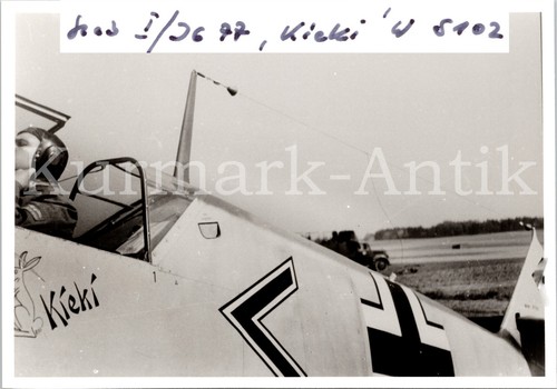 A133 Foto Wehrmacht Archiv Repro Luftwaffe Flugzeug Me109 JG77 Emblem ...