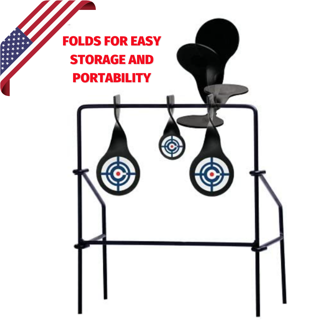 Steel Shooting Targets Spinning Reset Stand Set Metal Pistol Rifle Disk ...