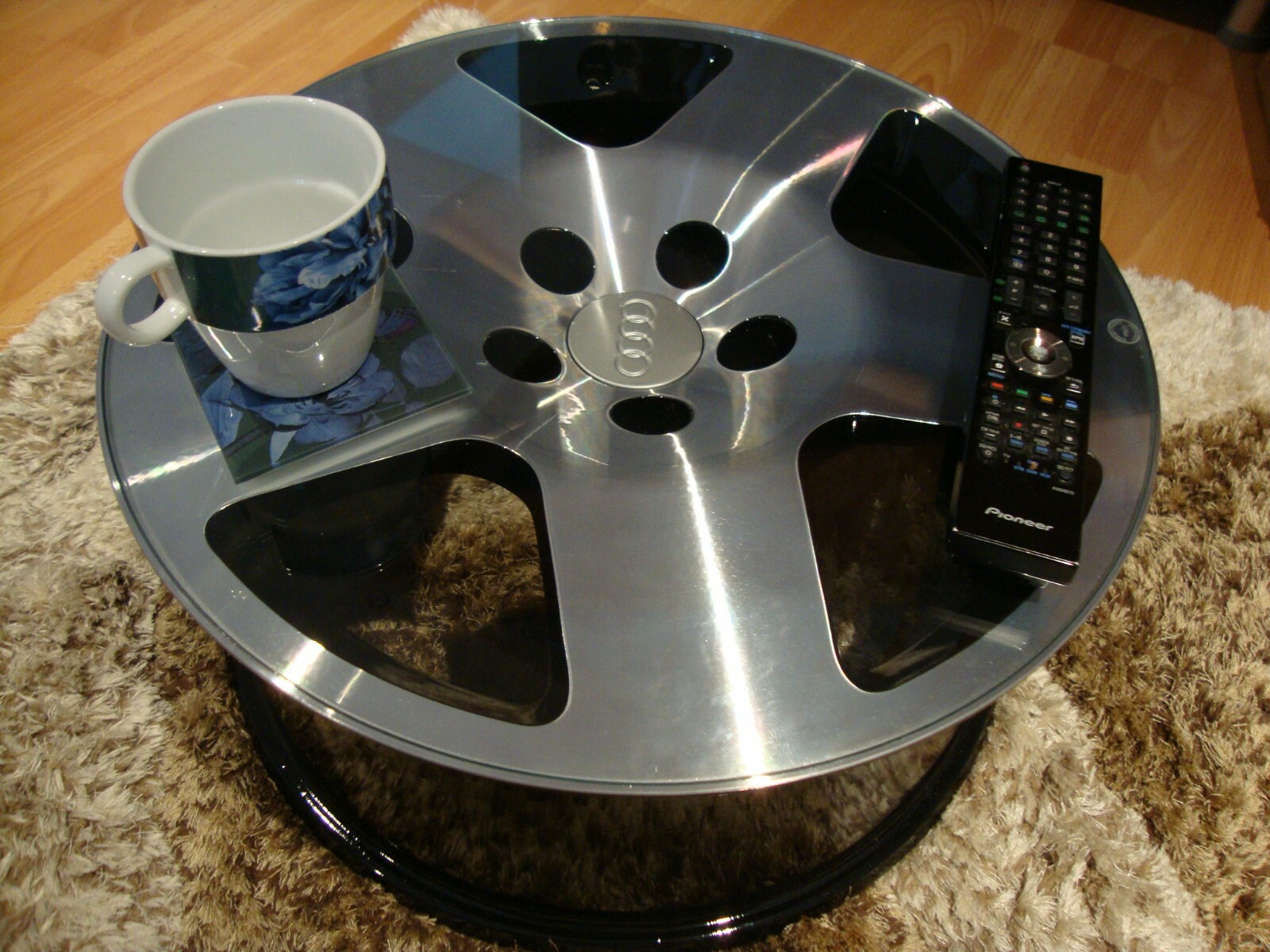 17" Audi TT V8 Alloy wheel coffee table manshed mancave camping beach ...