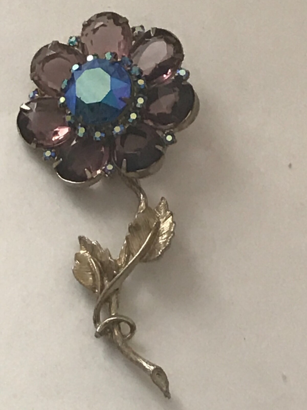 Vintage Juliana Style Open Back Large Flower Pin Gold… - Gem