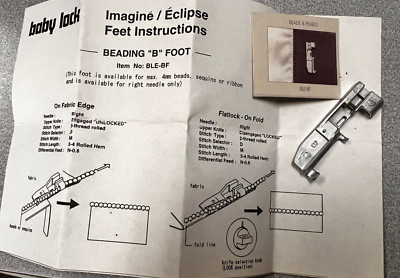 Babylock [Beading Foot] BLE-BF Imagine Eclipse Serger Machine (6A) | eBay