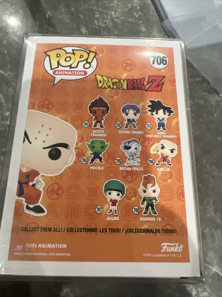 Funko Pop Animation #706 Krillin with Destructo Disc Dragon Ball Box Is ...