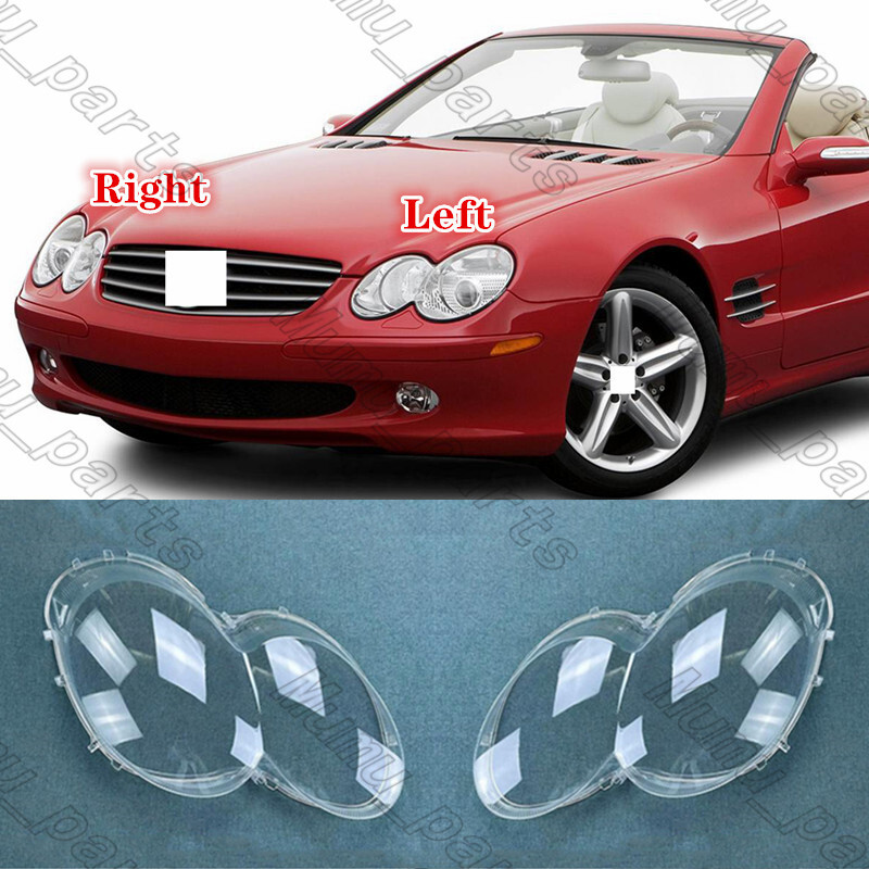 Pair Front Headlight Clear Lens Cover Cover For Benz W230 SL500 SL600 ...