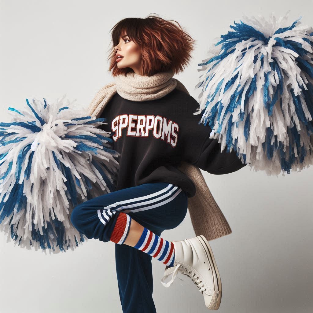 Extra Large Pro Vintage Cheerleader Pom Poms- 30" - NFL, NCAA, MLB, NBA ...