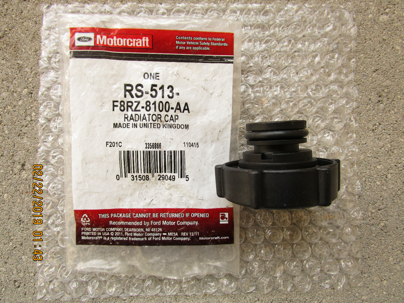 FORD MERCURY F8RZ-8100-AA MOTORCRAFT RS513 RADIATOR ENGINE COOLANT ...