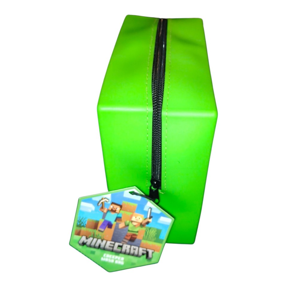 New Minecraft (Mojang) Creeper Wash Bag/ Travel Case/ Small Storage Bag ...
