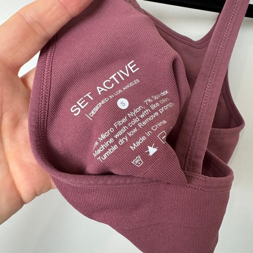 Set Active Burgundy Cross Back Medium Support Sports Bra Size Small | eBay