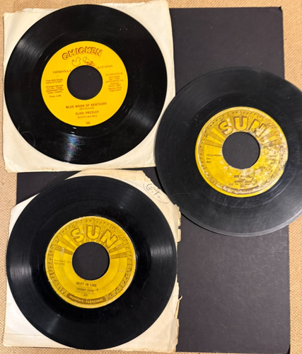 Johnny Cash SUN Records 45 rpms Elvis Presley CHICKEN Record recorded ...