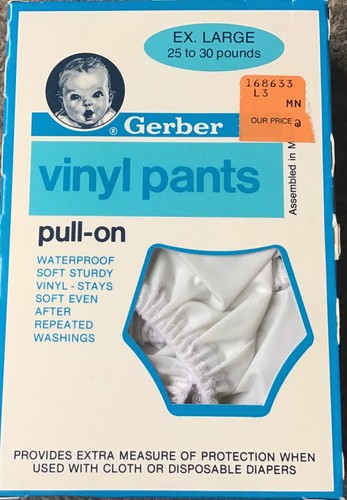 Vintage Gerber Vinyl Pants Pull on Ex Large 25-30 lbs 1987 New In Box ...