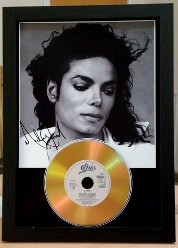 MICHAEL JACKSON - SIGNED PHOTOGRAPH GOLD CD DISC COLLECTABLE ...