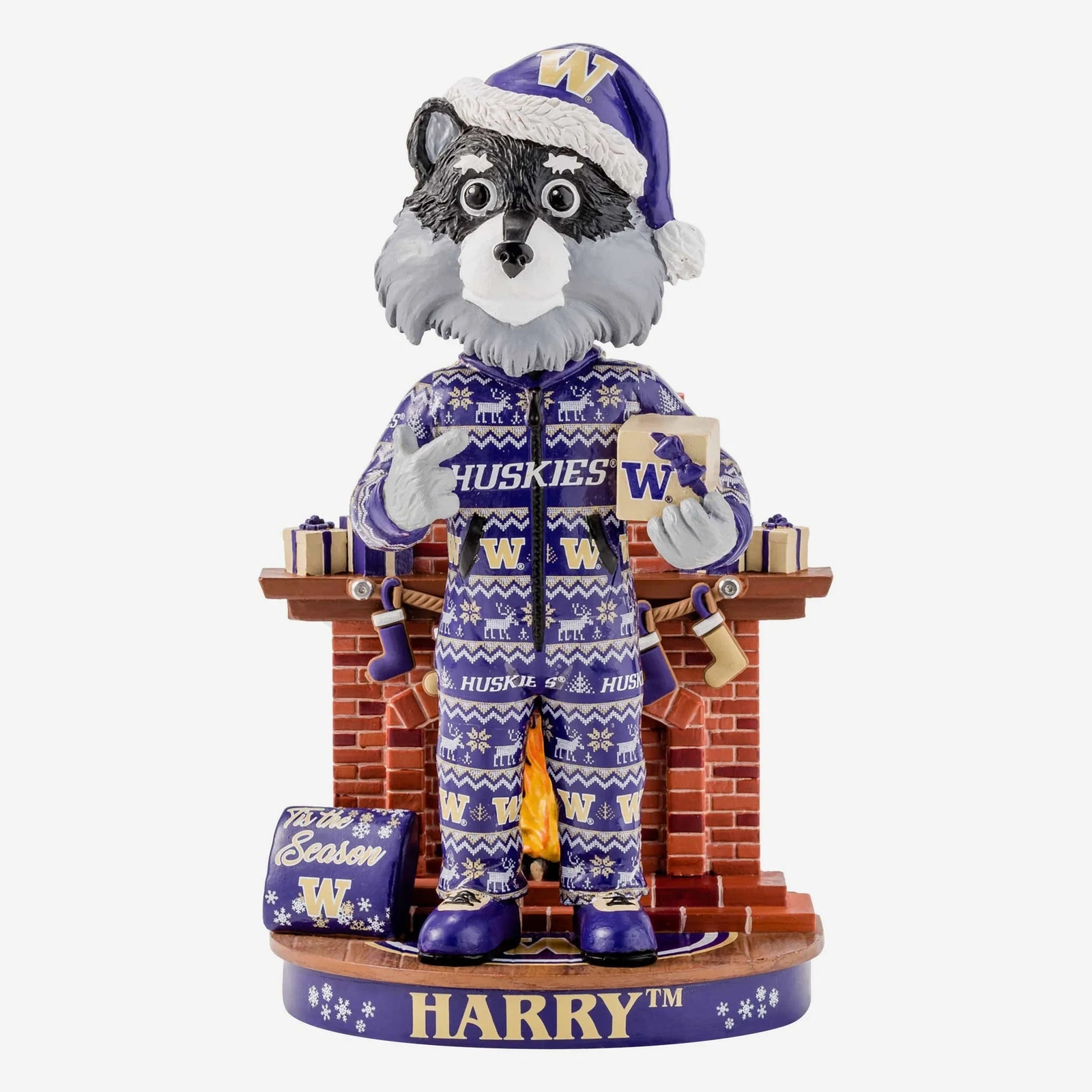 Harry The Husky Washington Huskies Holiday Mascot Bobblehead NCAA ...