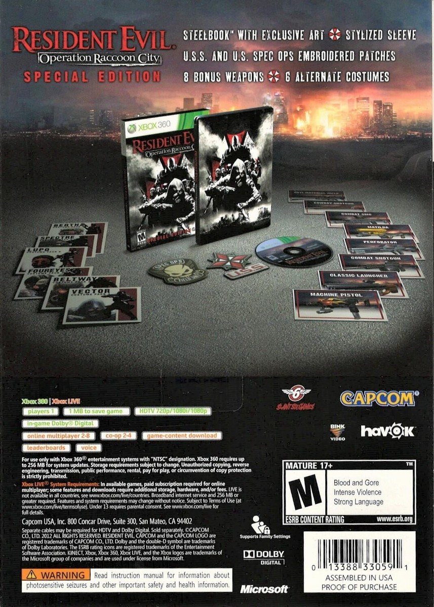 Xbox Raccoon City RESIDENT EVIL OPERATION RACCOON CITY XBOX 360 PAL De