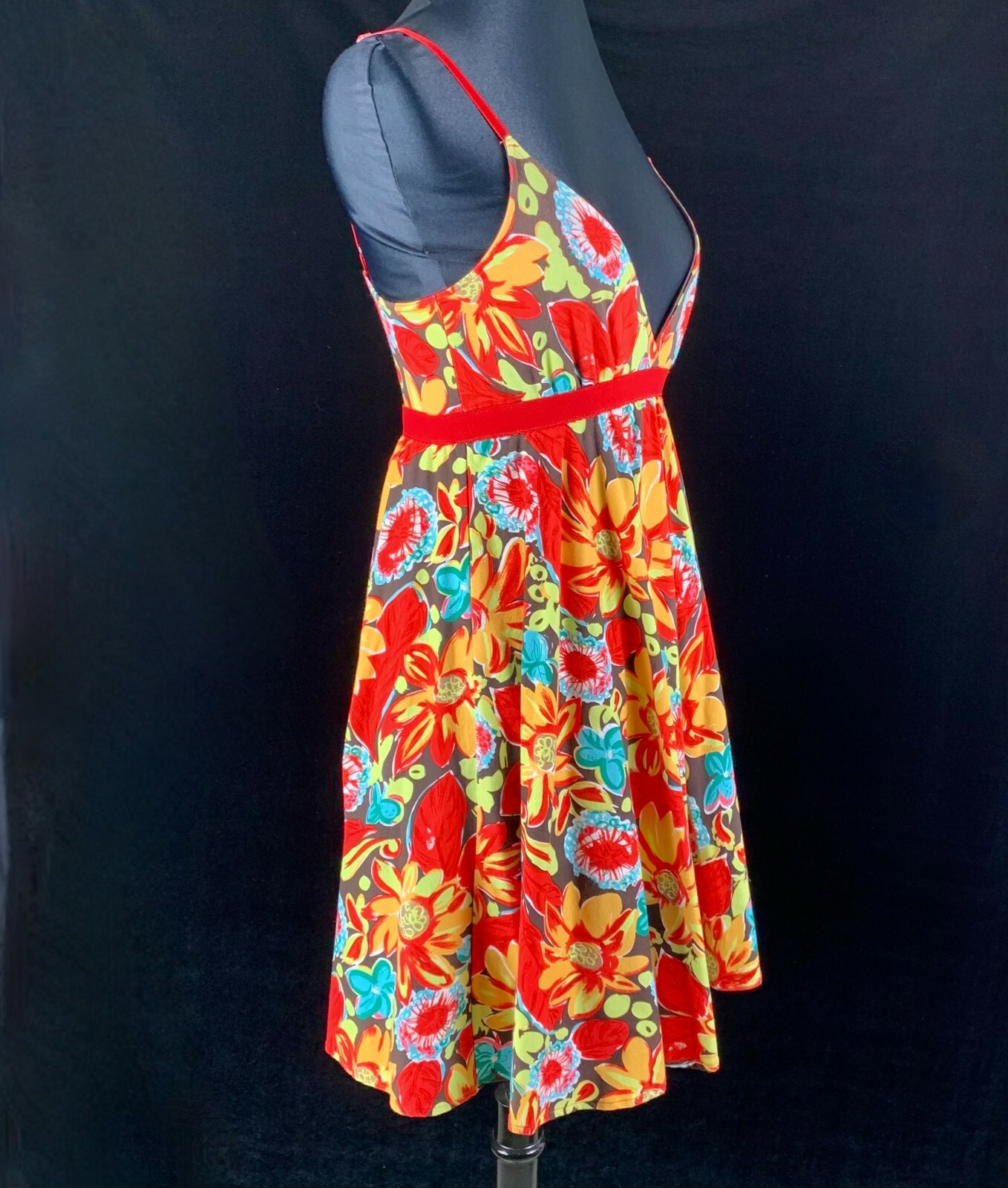 Moda International Spring Break Sundress S Stretchy Knit Red Orange ...