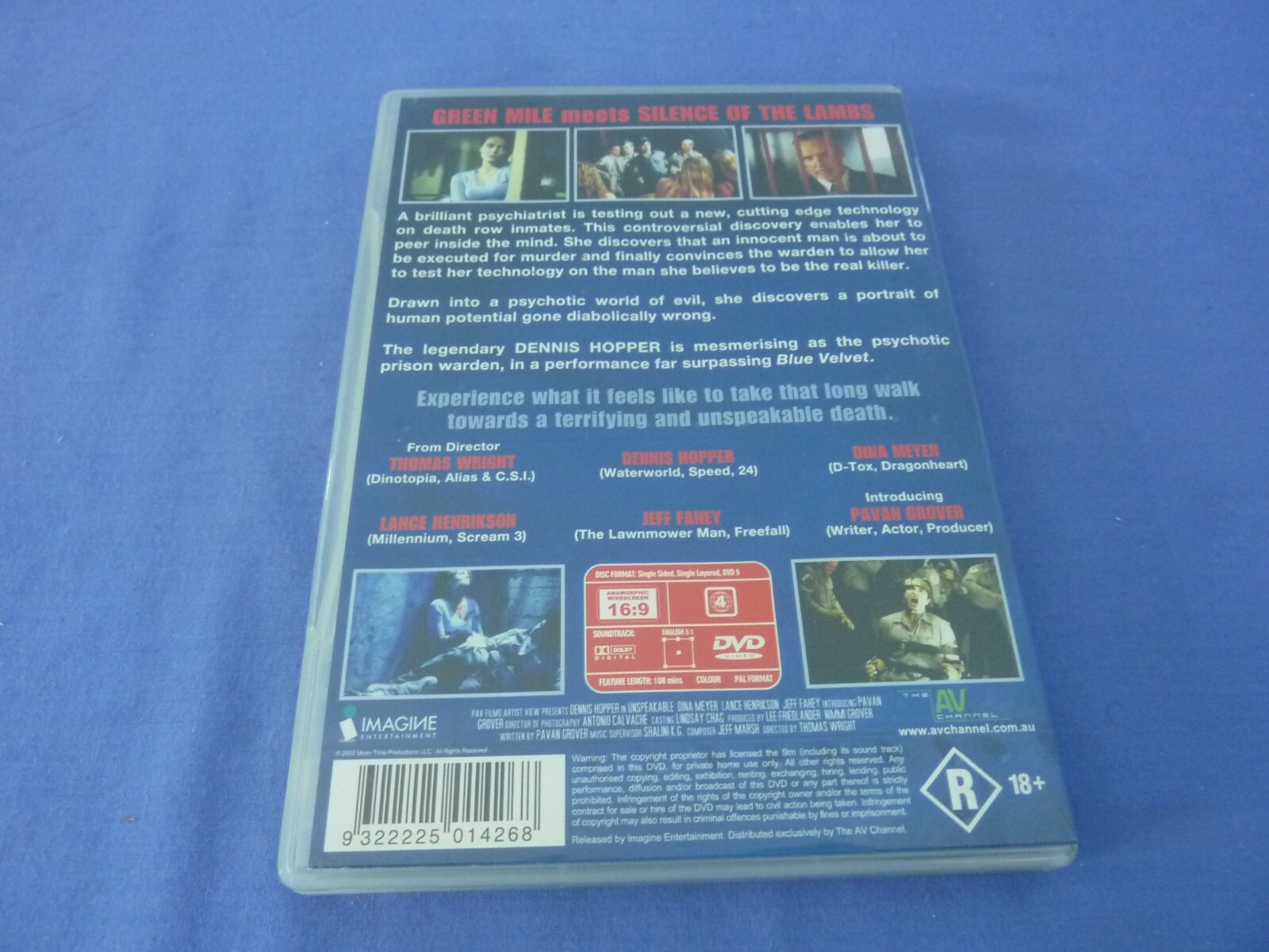 Unspeakable DVD Dennis Hopper Pavan Grover Ex Rental | eBay