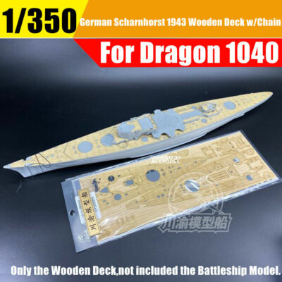 1/350 German Scharnhorst Battlecruiser 1943 Wooden Deck w/Chain for ...