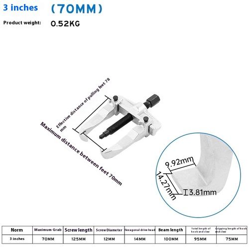 Two-Claw Puller Multi-Functional Special Bearing Removal Tool Small ...