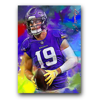 Adam Thielen #6 Art Card Limited 41/50 Edward Vela Signed (Minnesota ...
