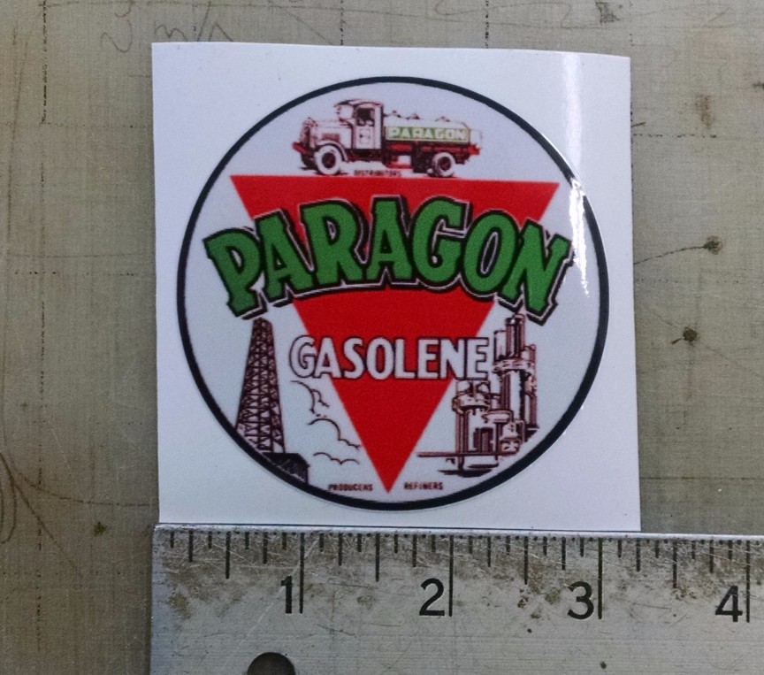 Vintage Paragon Gasoline sticker decal 3" dia. | eBay
