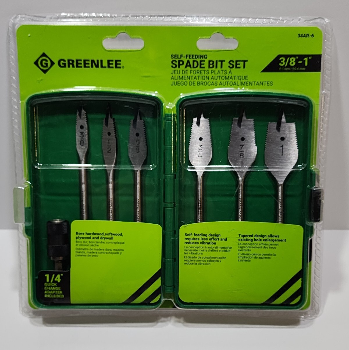 GREENLEE SELF FEEDING SAPDE BIT SET 34AR-6 NEW IN SEALED PACKAGE ...