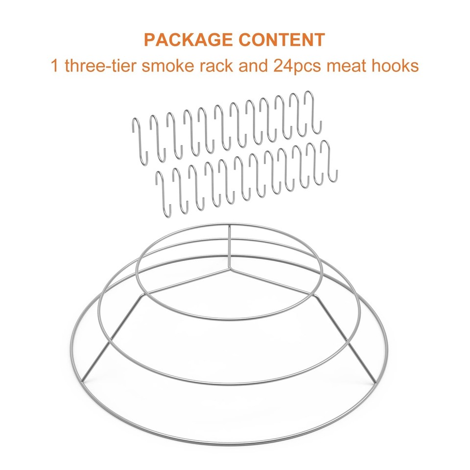 Onlyfire Chef Rib Hanging System, Stainless Steel 3-Tier Rib Hanger ...