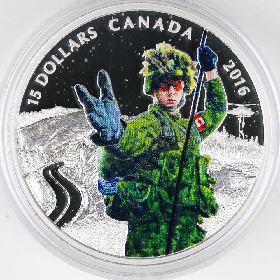 Canada 2016 $15 National Heroes: Military, 99.99% Pure Silver Color ...