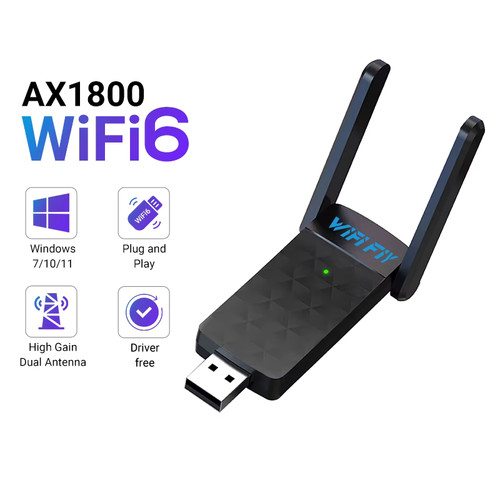 1800Mbps WiFi 6 USB Adapter 5G/2.4GHz USB3.0 Wi-fi Dongle For Windows ...