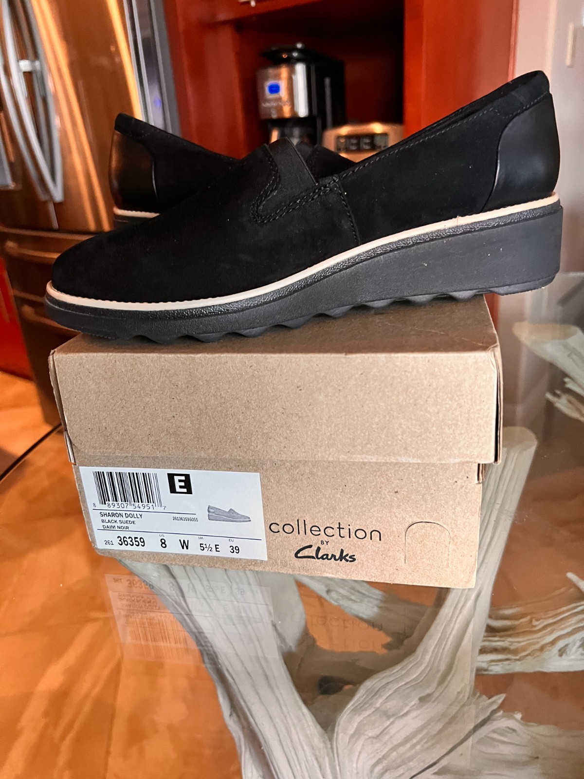 CLARK'S COLLECTION SHARON DOLLY BLACK SUEDE SLIP ON LOAFER 8W NEW IN ...